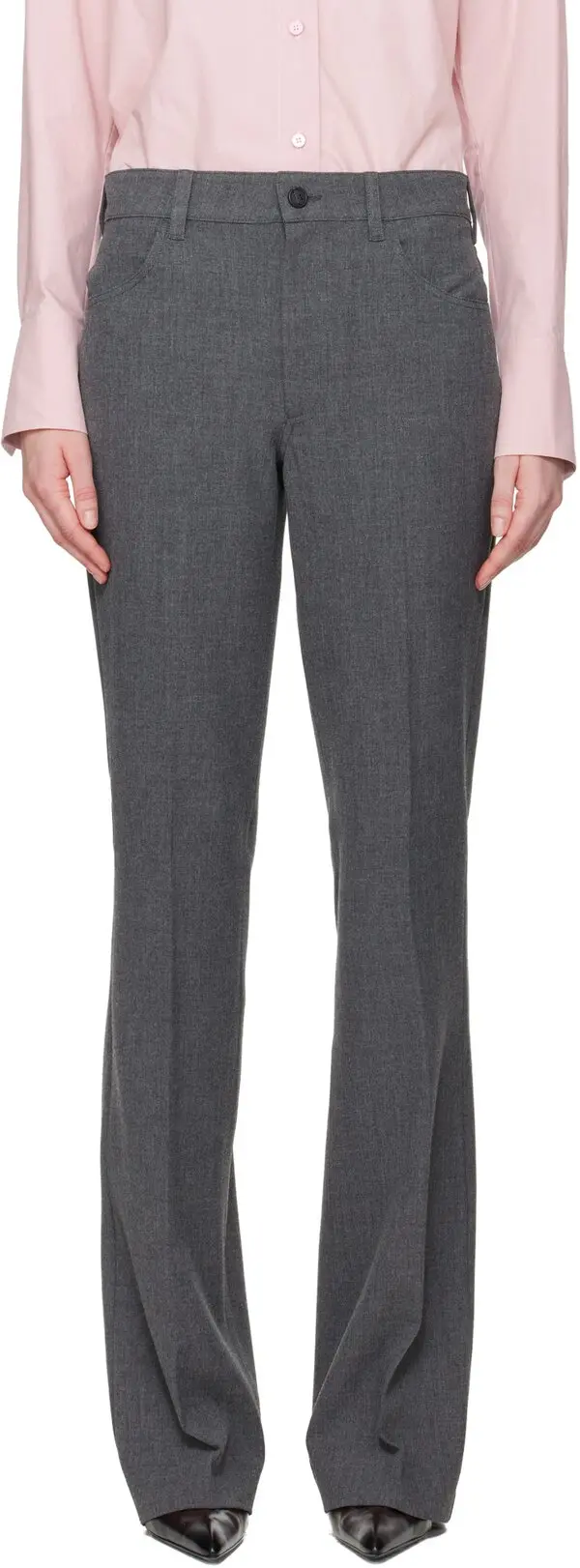 Attico The Pressed Creased Trousers - Black