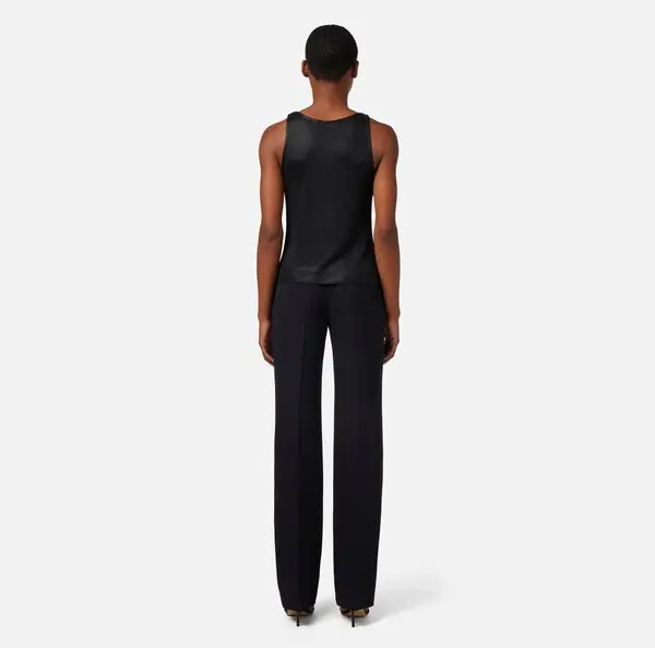 Elisabetta Franchi Metallic Knit V-neck Tank