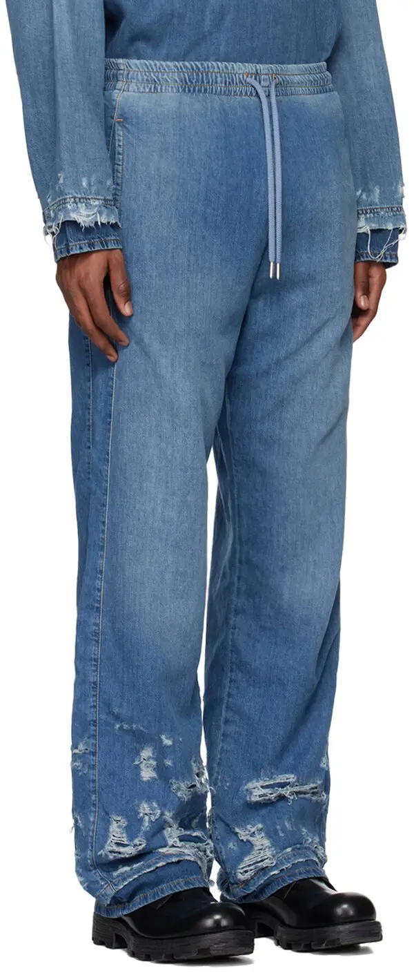 DIESEL® Distressed Wide-leg Jeans