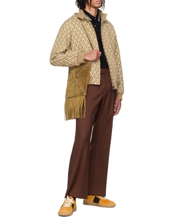 Valentino Garavani Embellished Fringed Edge Shoulder Bag - Brown