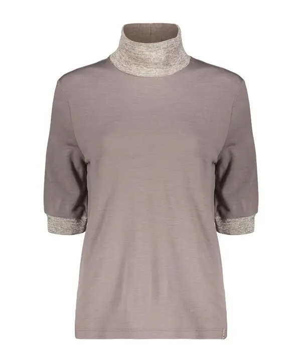 Herno Short-sleeve Knitted Turtleneck Top