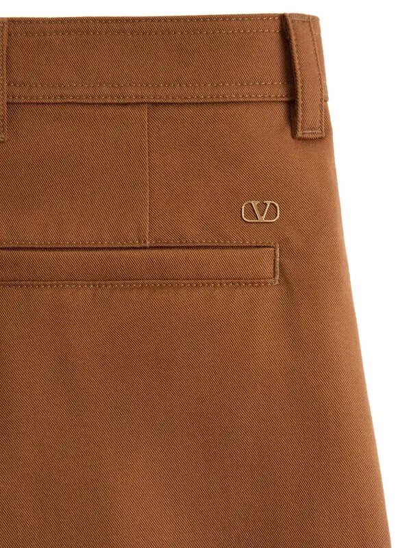 Valentino Garavani Vlogo Signature Pleat Detailed Trousers - Brown