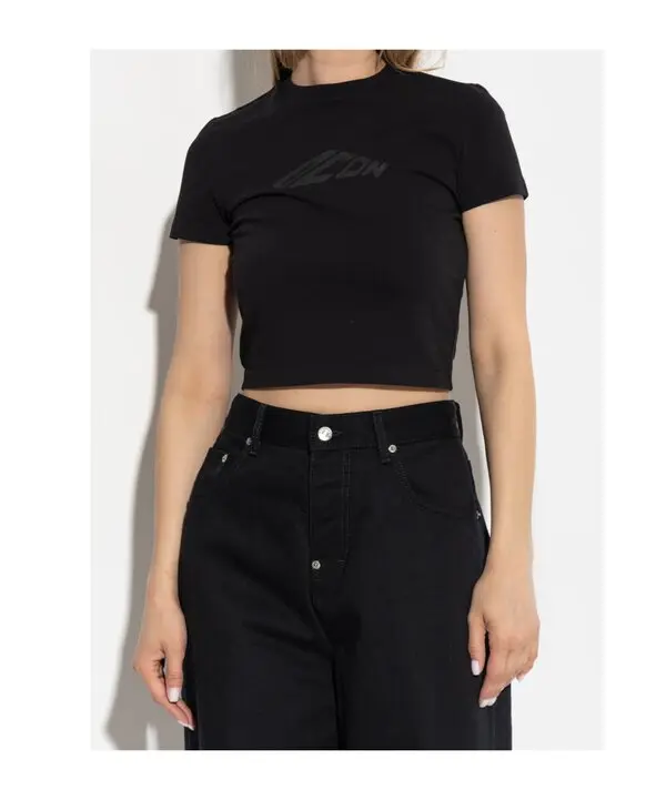 Dsquared2 Cropped Crewneck T-shirt - Black