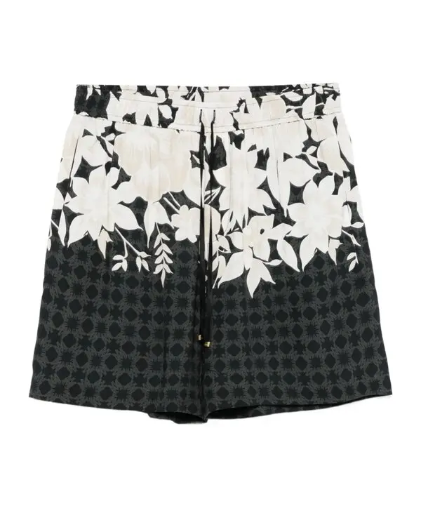Amiri Floral Print Drawstring Shorts - Black