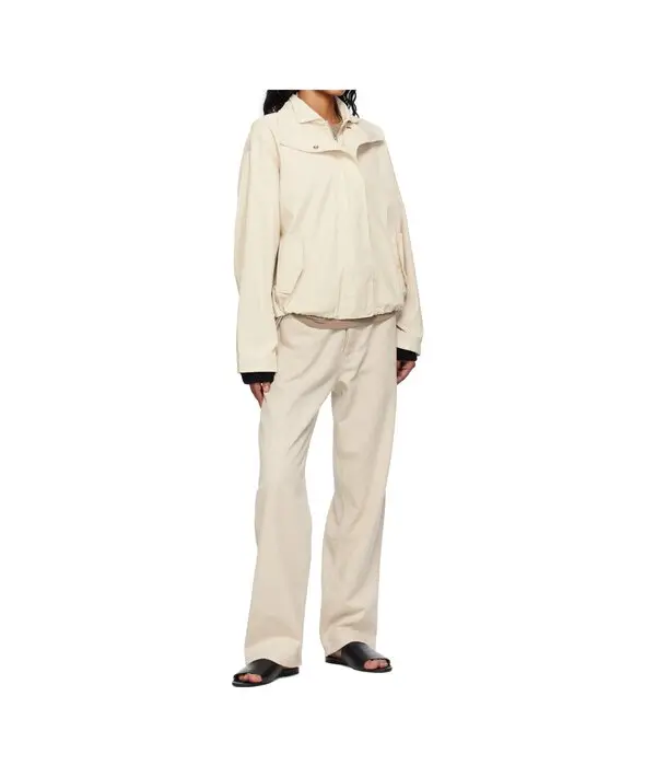 ST. AGNI Diagonal Zipper Casual Jacket - White