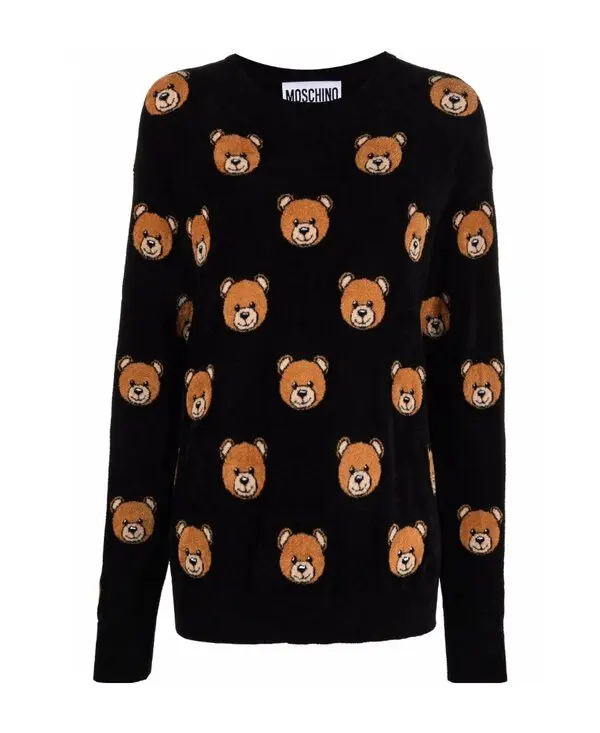 Moschino Teddy Bear Print Jumper - Black