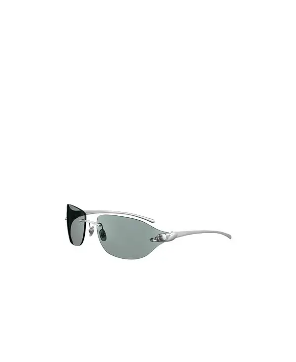 Cartier Rimless Sunglasses With Logo Details - Gray