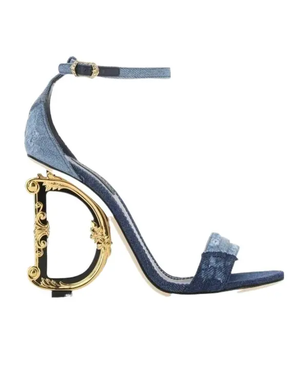 Dolce & Gabbana Dg Heel Denim Sandals - Blue