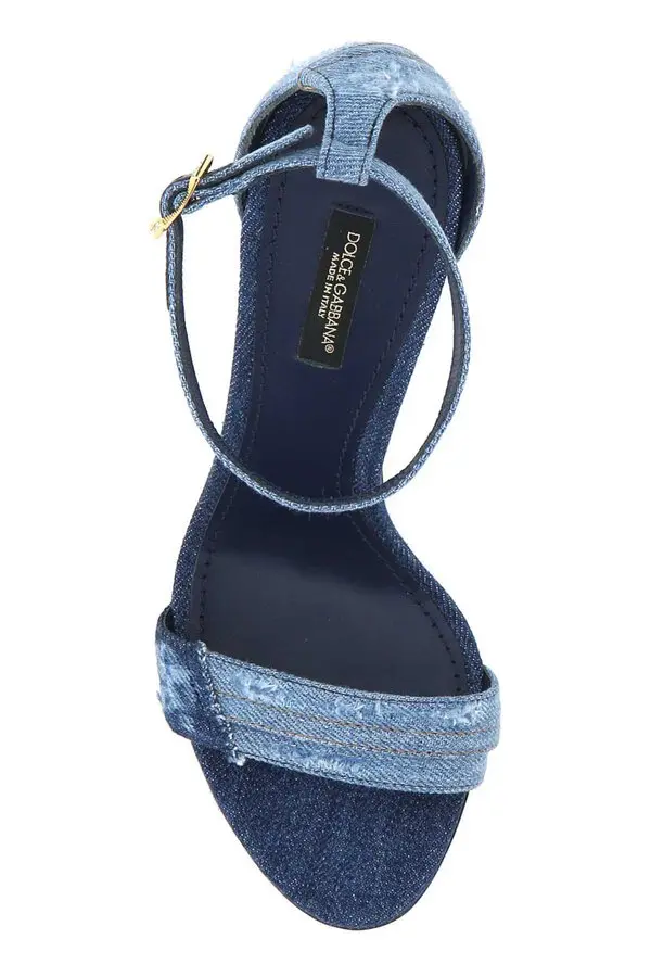 Dolce & Gabbana Dg Heel Denim Sandals - Blue