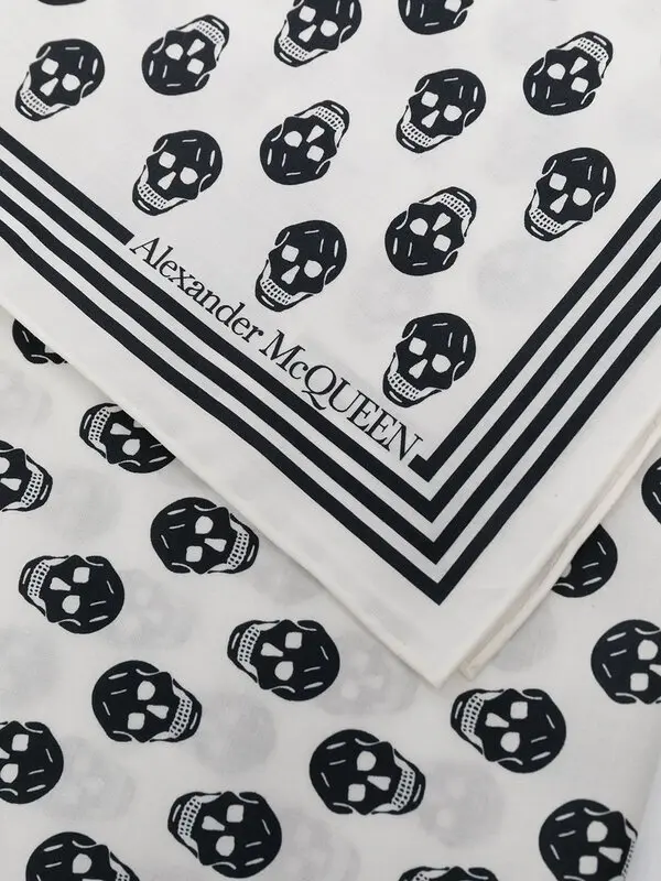 Alexander McQueen Skull Print Cotton Scarf