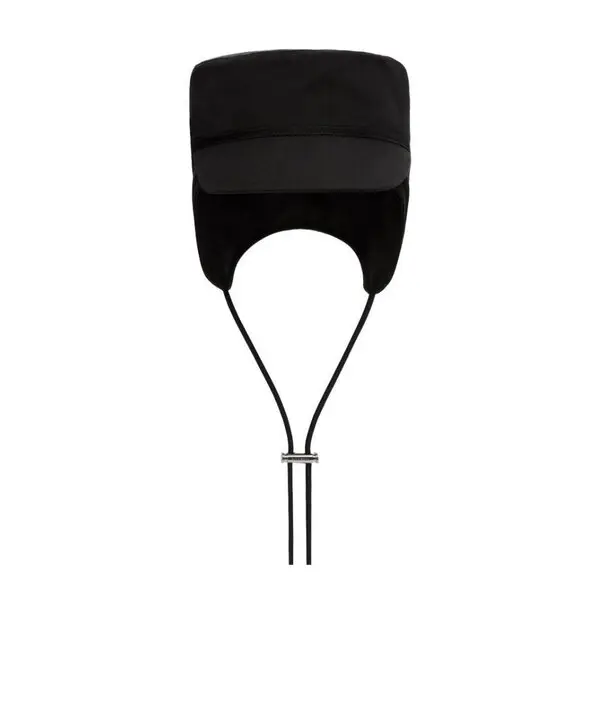 Burberry Monogram Drawstring Gabardine Cap - Black