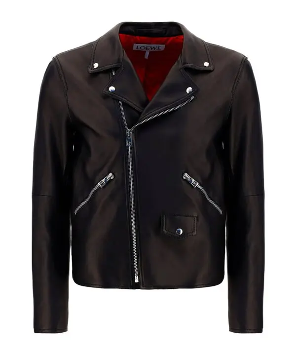 Loewe Leather Biker Jacket - Black
