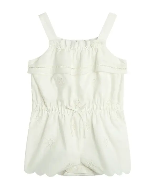 Chloé Sleeveless Jumpsuit With Lotus Leaf Edge Detail - White