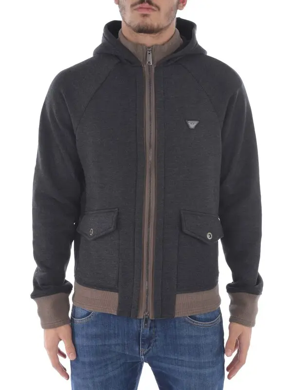 Emporio Armani Logo Detail Hooded Jacket
