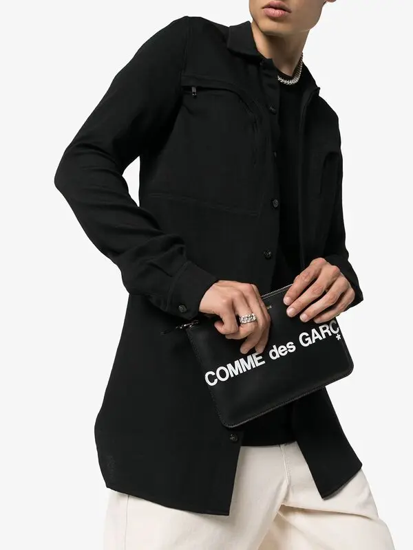 Comme Des Garçons Logo Print Clutch
