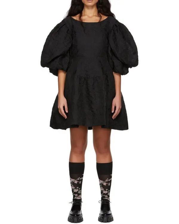 Simone Rocha Jacquard Puff-sleeve Mini Dress
