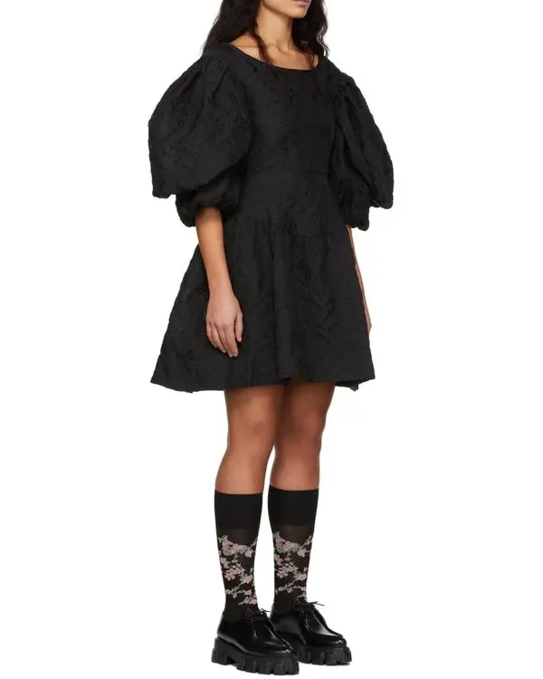 Simone Rocha Jacquard Puff-sleeve Mini Dress