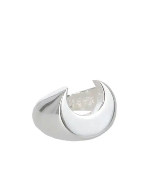 MARINE SERRE Logo Engraved Ring - White