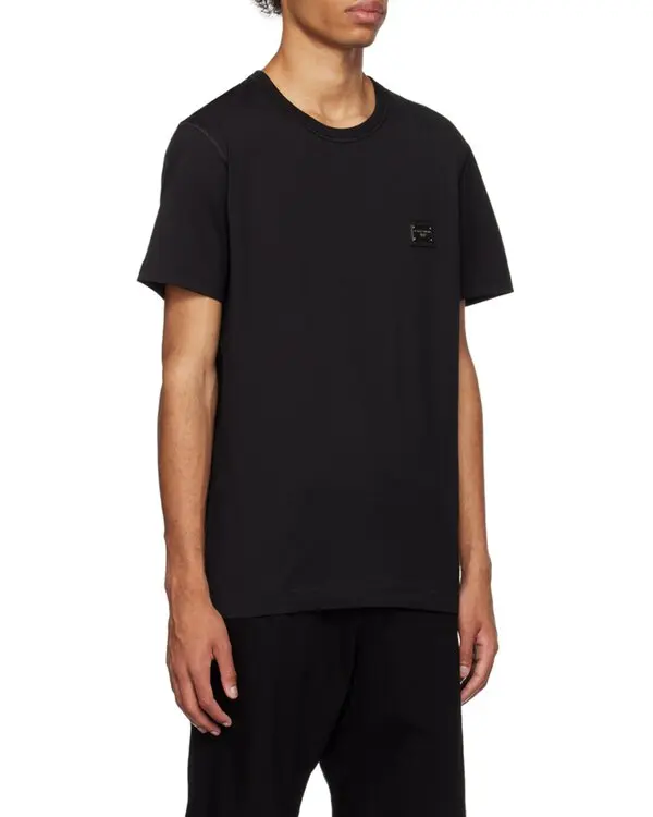 Dolce & Gabbana Dolce Gabbana Logo Plaque Crewneck T-shirt - Black
