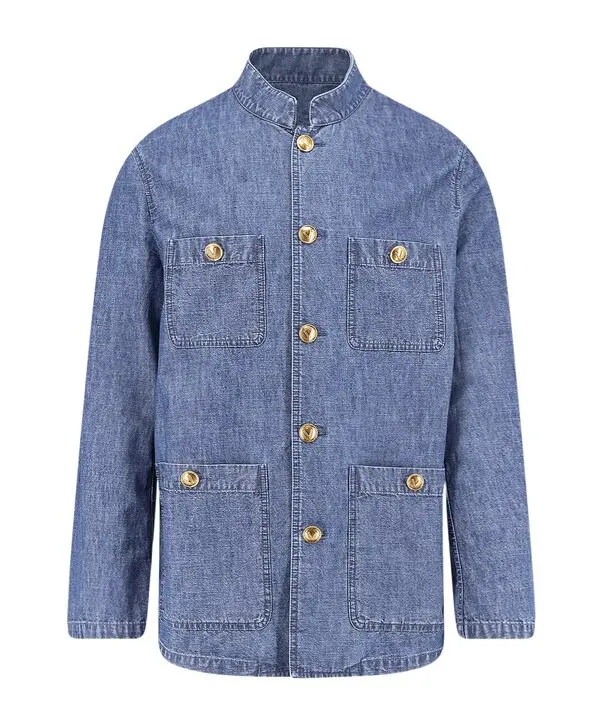Valentino Garavani Denim Jacket With Branded Buttons