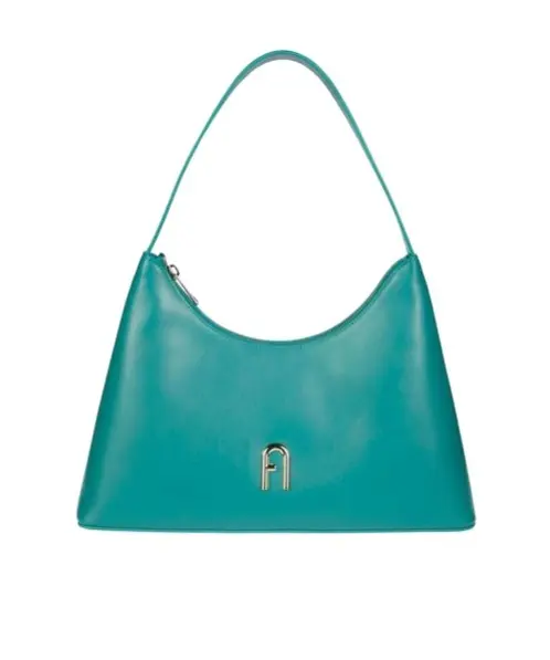 Furla Diamante Logo Plaque Shoulder Bag - Emerald