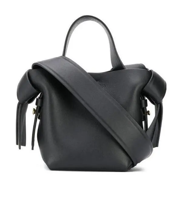 Acne Studios Musubi Logo Embossed Micro Tote Bag - Black