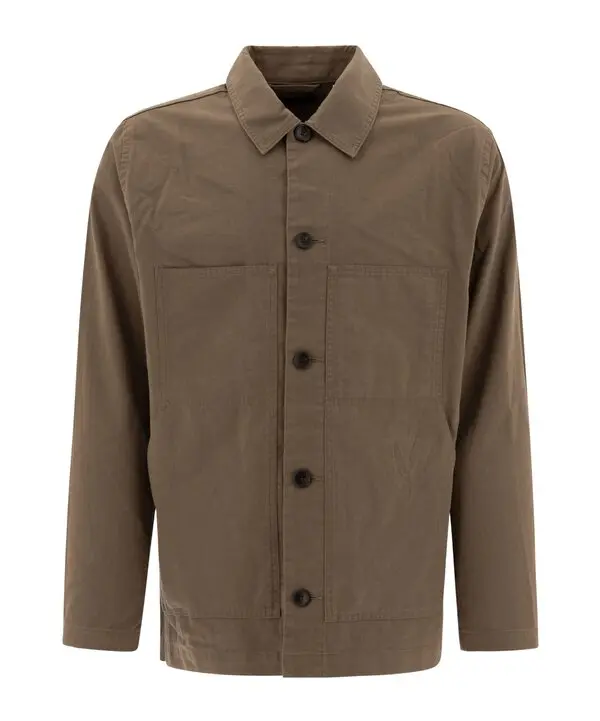 Vince Button-front Patch-pocket Jacket - Brown