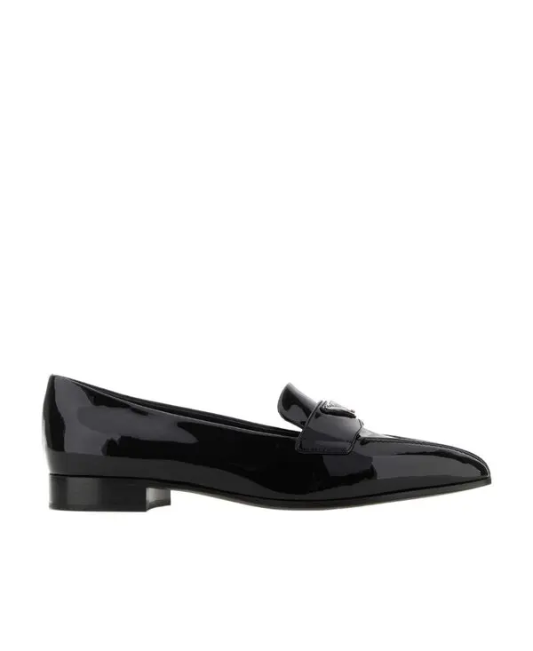 Prada Logo Plaque Pointed Toe Loafers