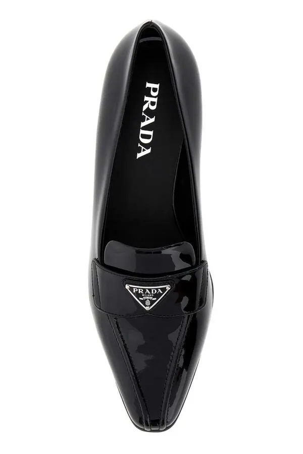 Prada Logo Plaque Pointed Toe Loafers