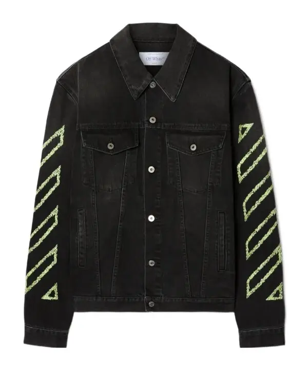 Off-White Arrow Outline Denim Jacket - Black