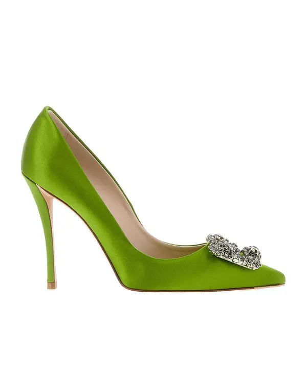 ROGER VIVIER 100mm Flower Strass Heeled Pumps