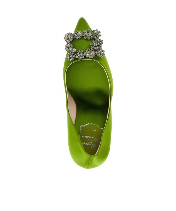 ROGER VIVIER 100mm Flower Strass Heeled Pumps