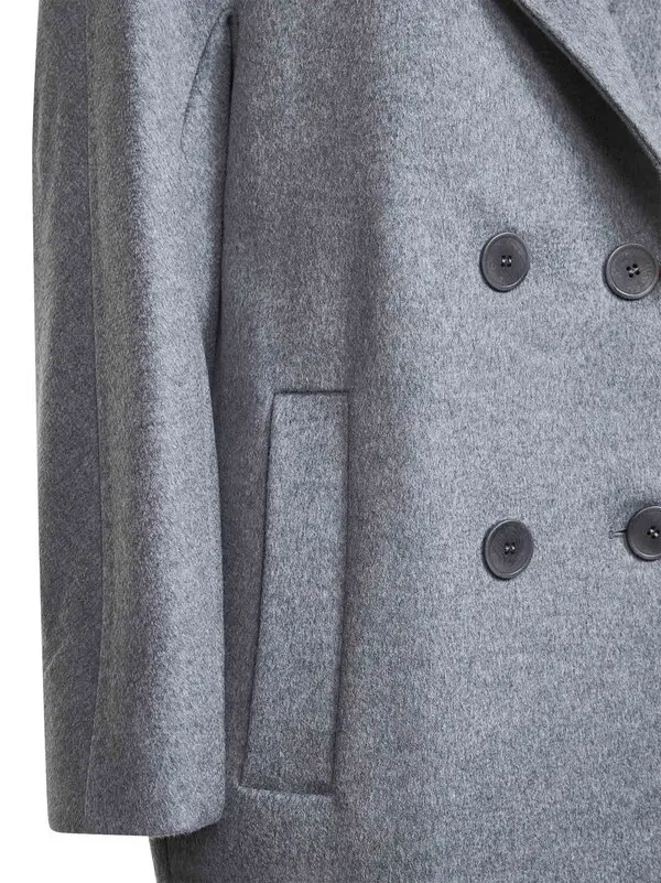 Max Mara Agenda Double-breasted Long Coat - Medium Gray