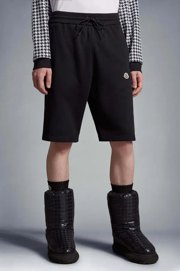 Moncler Jersey Bermuda Shorts With Logo Detail