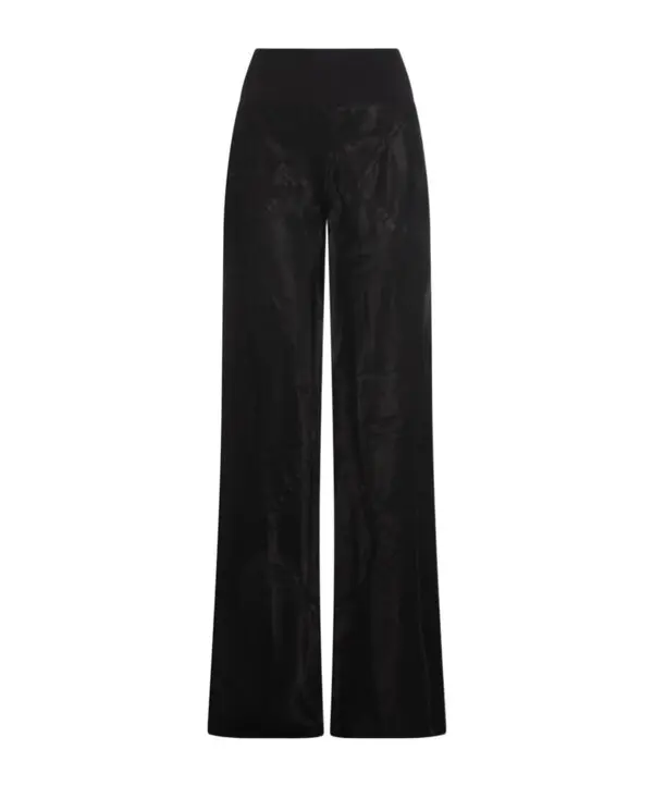 Rick Owens Wide-leg Ribbed Waistband Trousers - Black