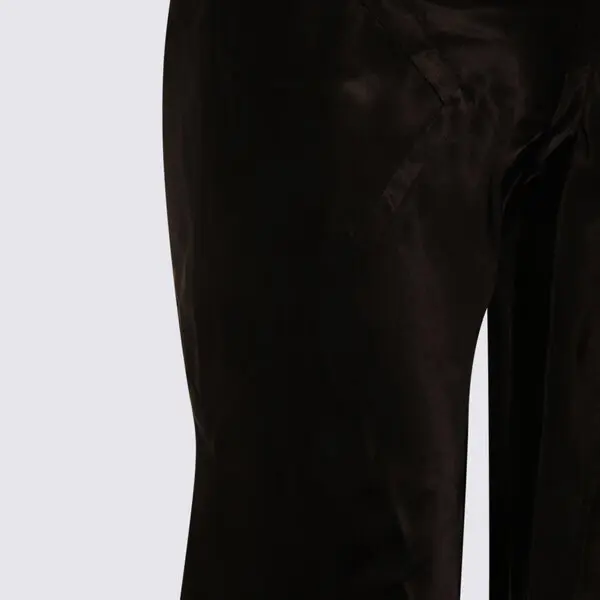 Rick Owens Wide-leg Ribbed Waistband Trousers - Black