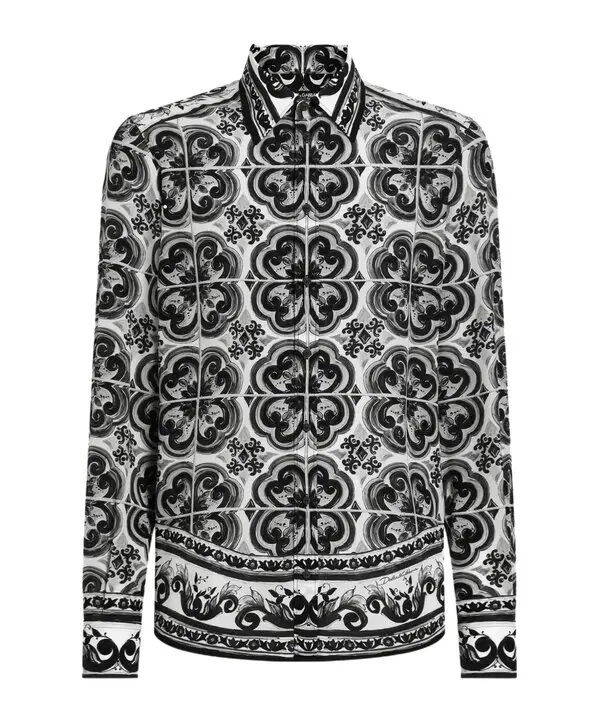 Dolce & Gabbana Majolica-print Button-up Shirt - Black