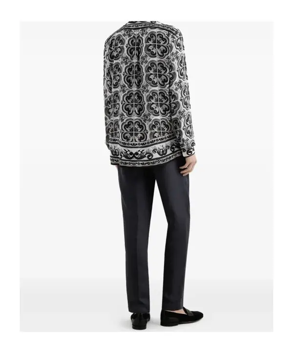 Dolce & Gabbana Majolica-print Button-up Shirt - Black