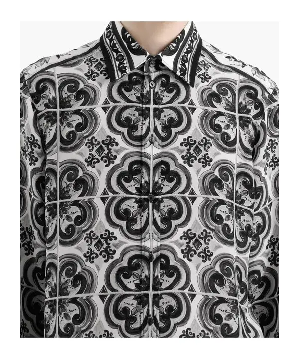 Dolce & Gabbana Majolica-print Button-up Shirt - Black