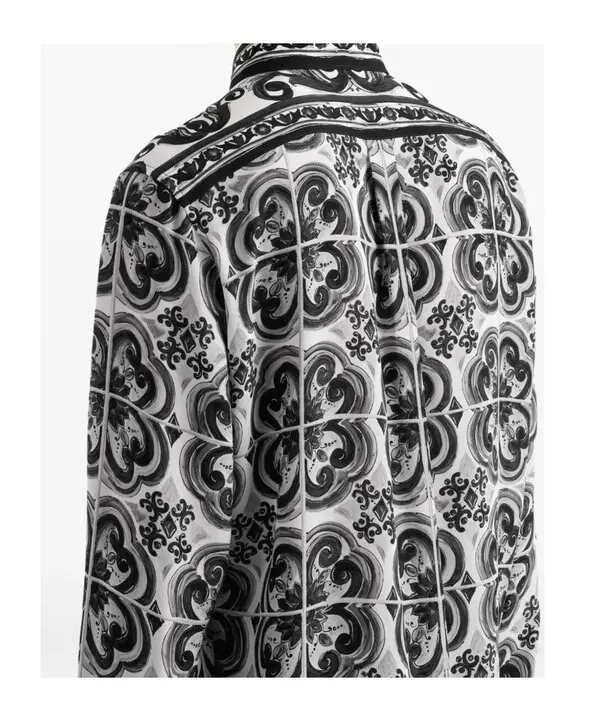 Dolce & Gabbana Majolica-print Button-up Shirt - Black