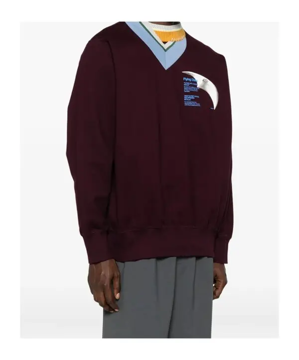 Kolor V-neck Graphic-print Sweatshirt
