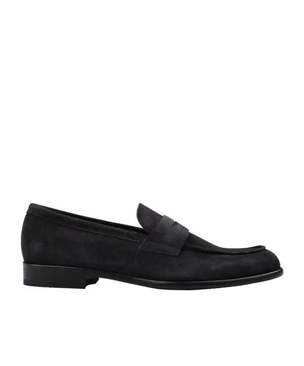 DOUCAL'S Round Toe Flat Loafers - Black
