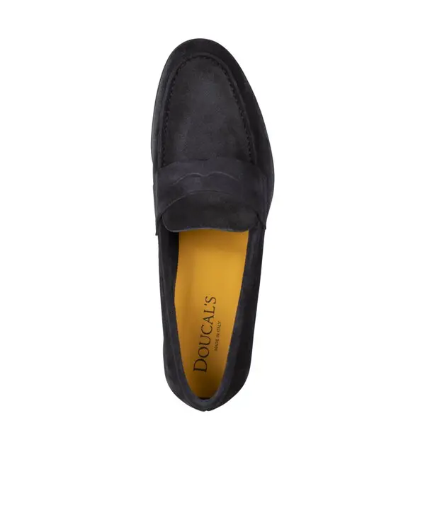 DOUCAL'S Round Toe Flat Loafers - Black
