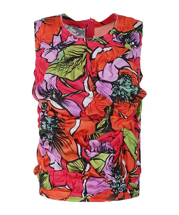 Comme Des Garçons Floral Pattern Vest - Red