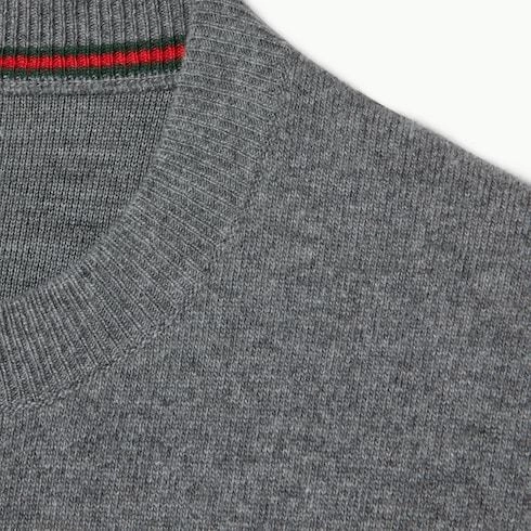 Gucci Wool Cashmere Crewneck Sweater With Web Detail