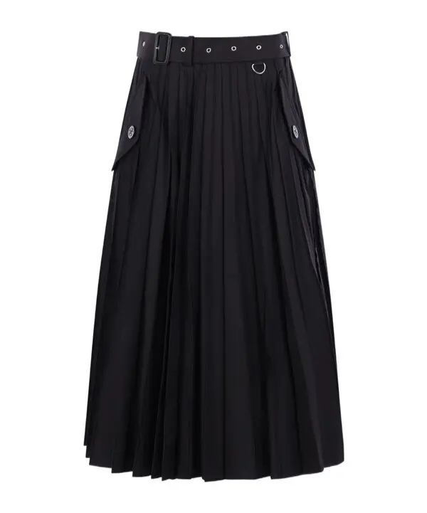 Sacai Pleated Skirt With Belted Waist