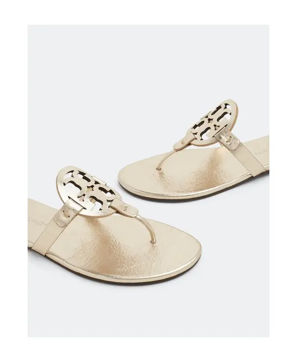 Tory Burch Miller Logo Plaque Slip-on Sandals - Nude