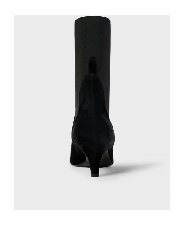 TOTEME Pointed Toe High Heel Ankle Boots - Black