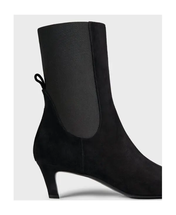 TOTEME Pointed Toe High Heel Ankle Boots - Black