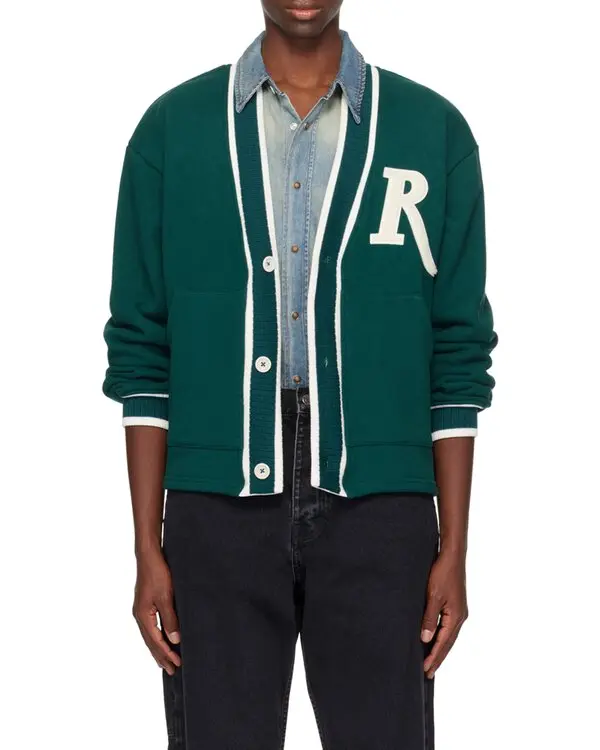Rhude Long-sleeved Sweater With V-neck And Pockets